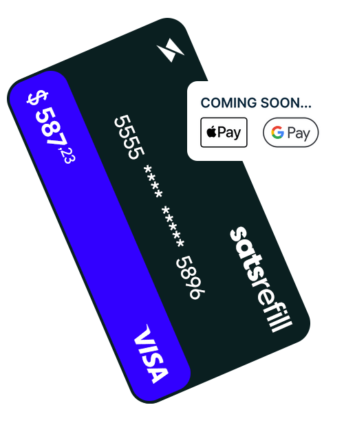 Satsrefill.com | Anonymous Crypto Visa Debit Cards, Instantly issued.